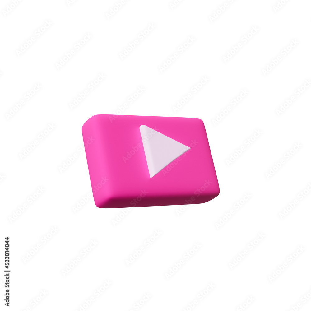 Dimensional Play Button Icon Illustration Stock Illustration | Adobe Stock