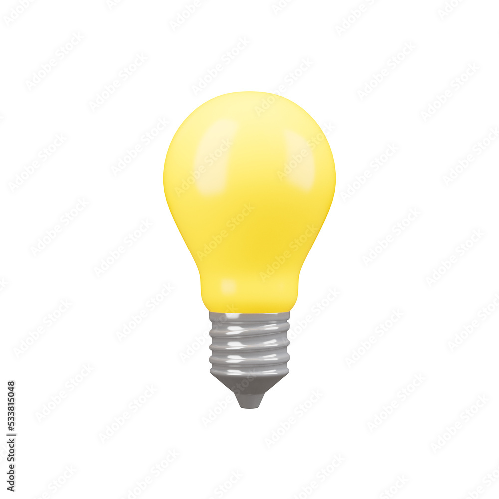 3d Element Light Bulb Icon 3d Render Illustration Stock Illustration ...