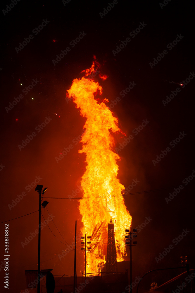 big burning statue in las fallas valencia spain Stock Photo | Adobe Stock
