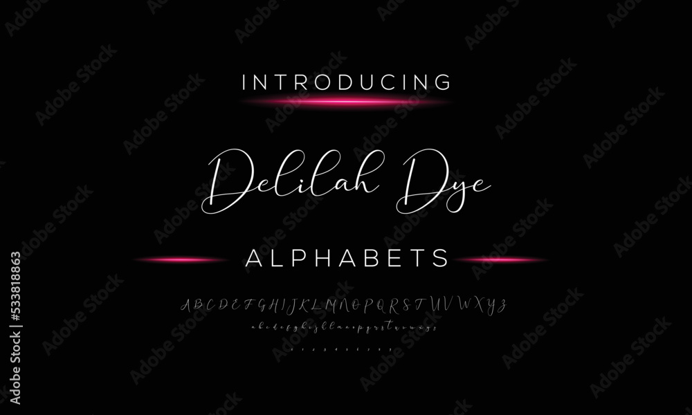 Script lettering vector alphabet. Uppercase and lowercase handwritten ...