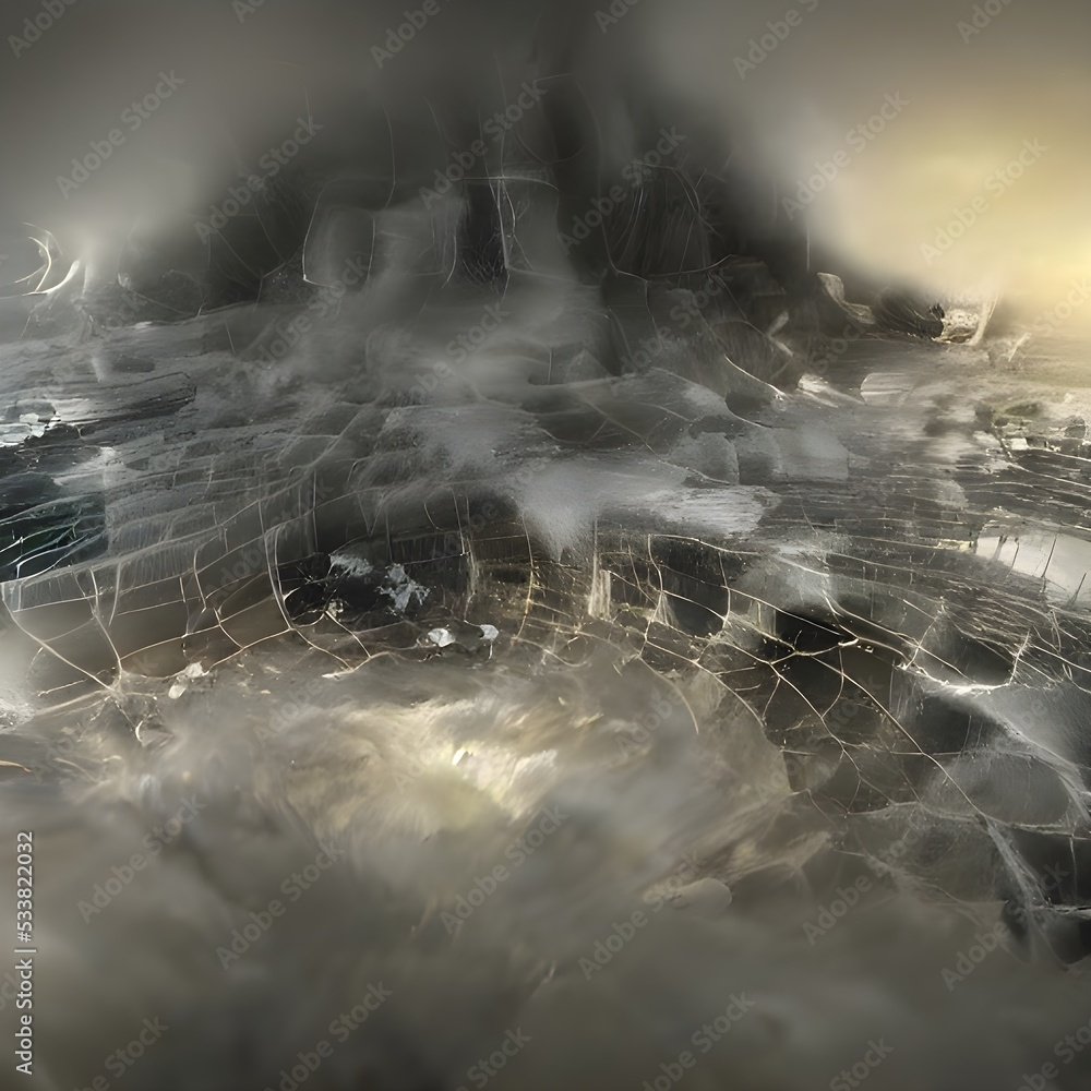 The doomsday scene of earth. Eerie night scene of the aftermath of an ...