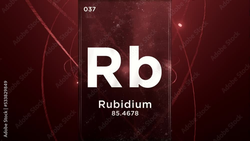 Rubidium (Rb) symbol chemical element of the periodic table, 3D ...