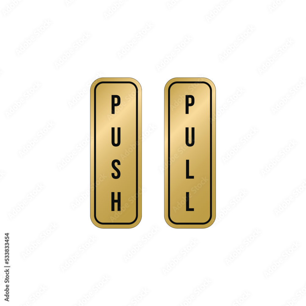 Push pull door sign vector graphics Stock Vector | Adobe Stock