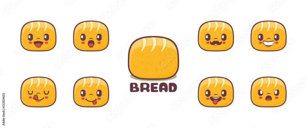 bread cartoon. food vector illustration Stock Vector | Adobe Stock