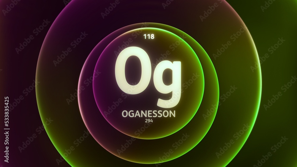 Oganesson as Element 118 of the Periodic Table. Concept illustration on ...