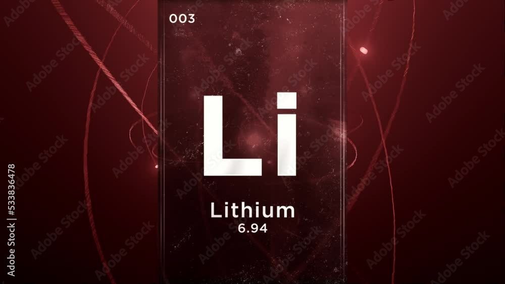 Lithium (Li) symbol chemical element of the periodic table, 3D ...