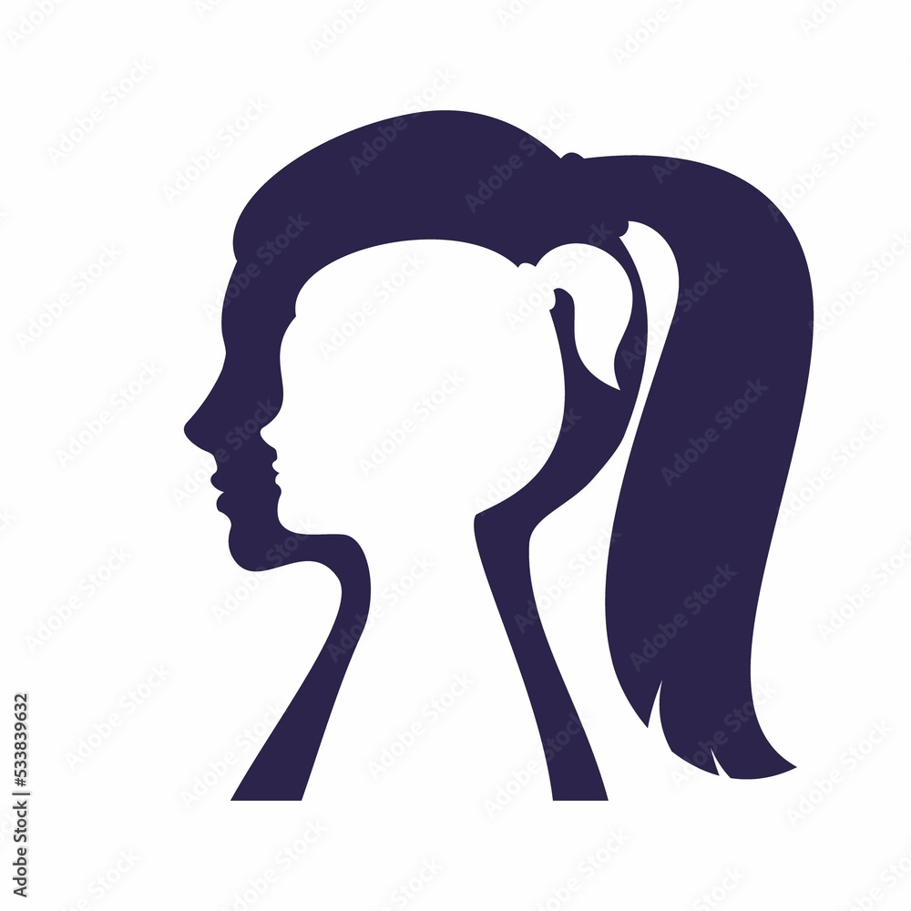 An illustration of a woman's profile showing her inner child living in ...