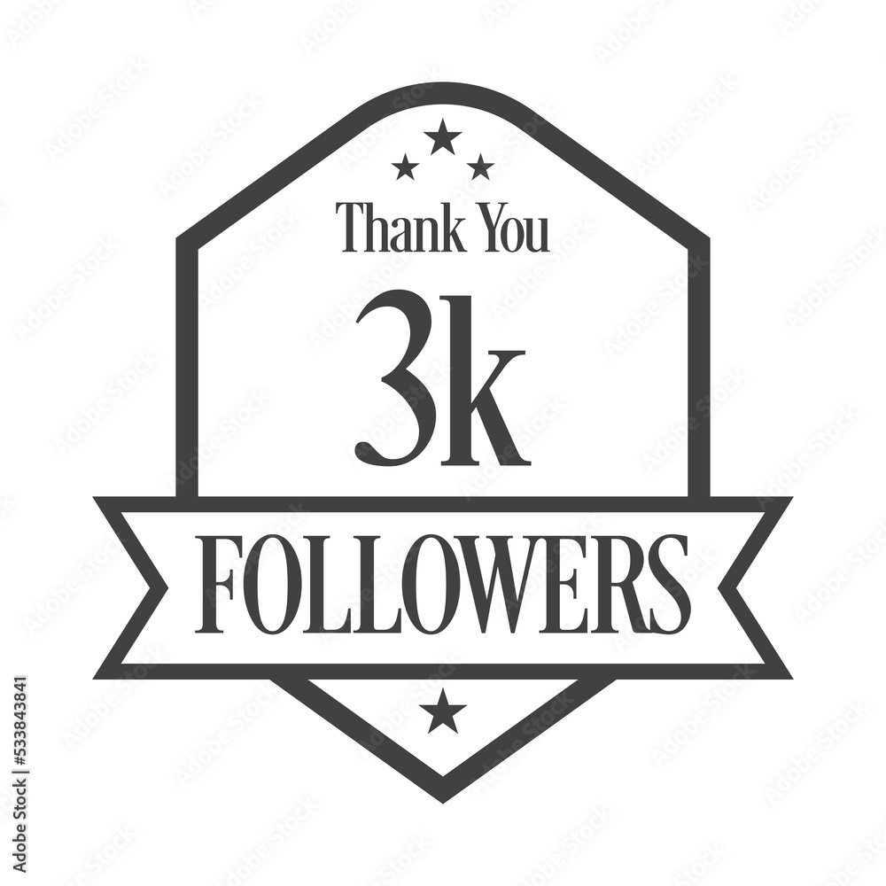 Thank you 3K followers, 3000 followers celebration, Vector Illustration ...