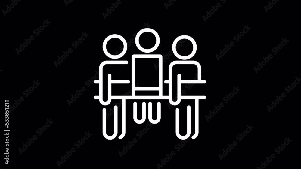 Animated support white linear icon. Help colleague at work ...
