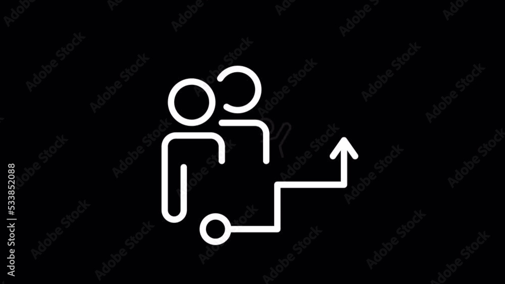 Working together to achieve success animated white linear icon for dark ...