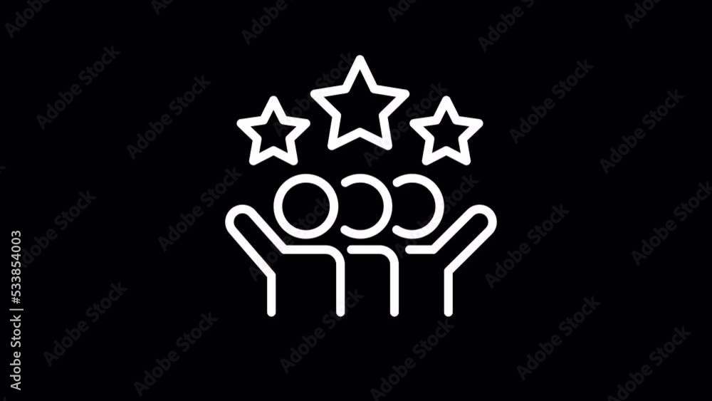 Animated talents white linear icon. Retain best workers. High ...