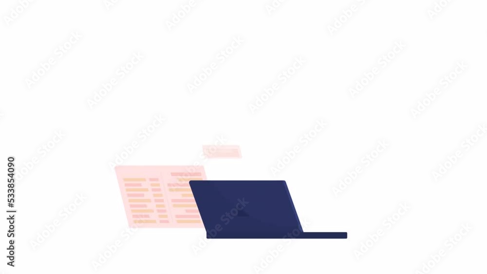 Animated laptop for coding object. Full sized flat element 4k video ... Animated laptop for coding object. Full sized flat element 4k video ...