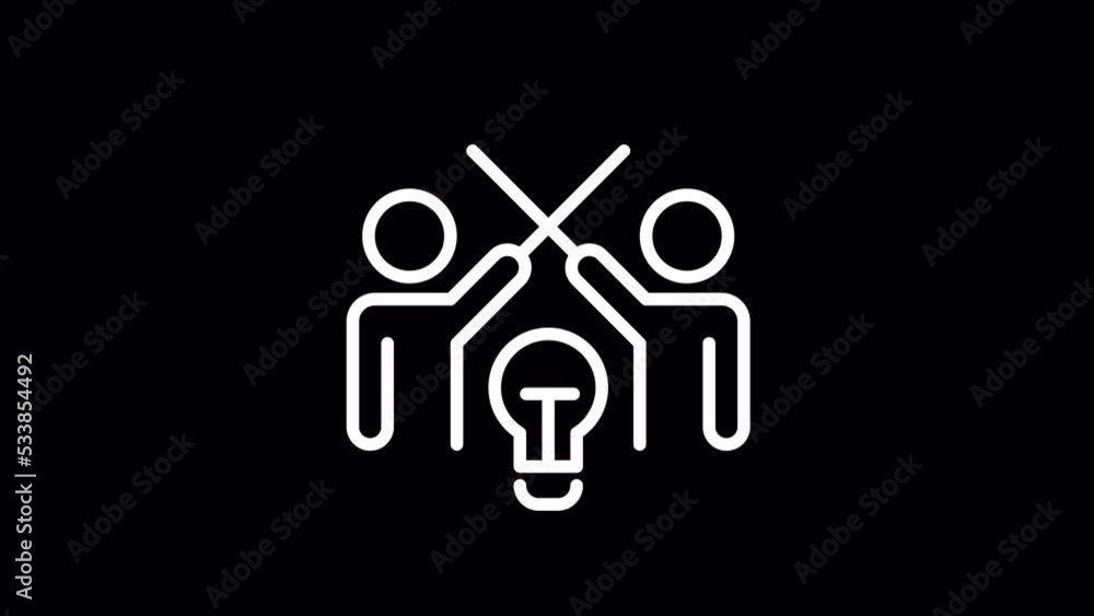 Animated debate white linear icon. Fight for best idea. Healthy ...