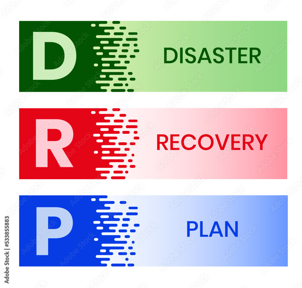 DRP - Disaster Recovery Plan business concept background. vector ...