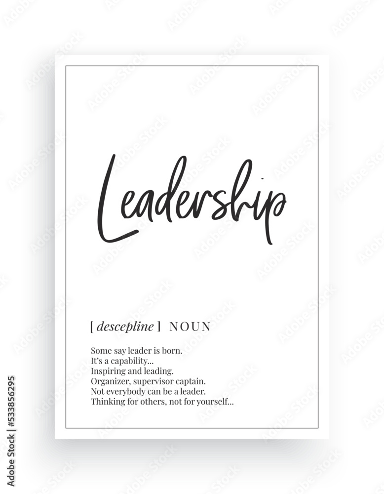 Leadership, vector. Minimalist modern poster design. Motivational ...