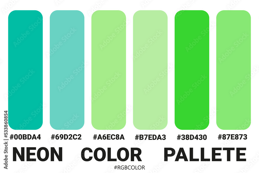 A Collection of Accurately Neon Color Palettes with Codes, Perfect for ...