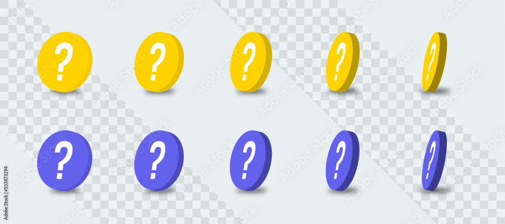 3d question mark collection in different side. Ask signs vector ...