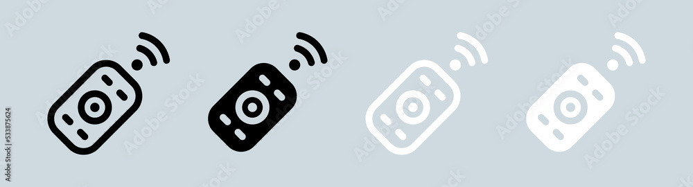 Remote icon set in black and white. Wireless control signs vector ...