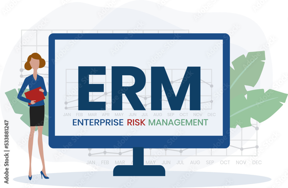 ERM - Enterprise Risk Management. business concept. Vector infographic ...