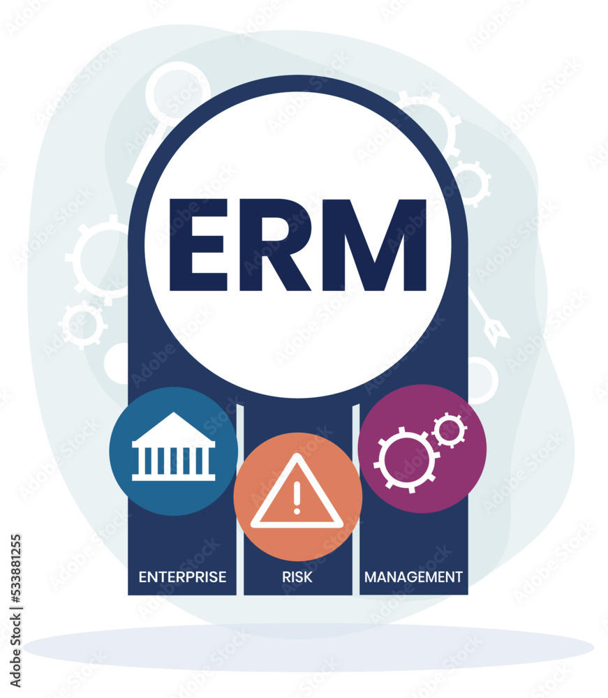 ERM - Enterprise Risk Management. business concept. Vector infographic illustration for ...