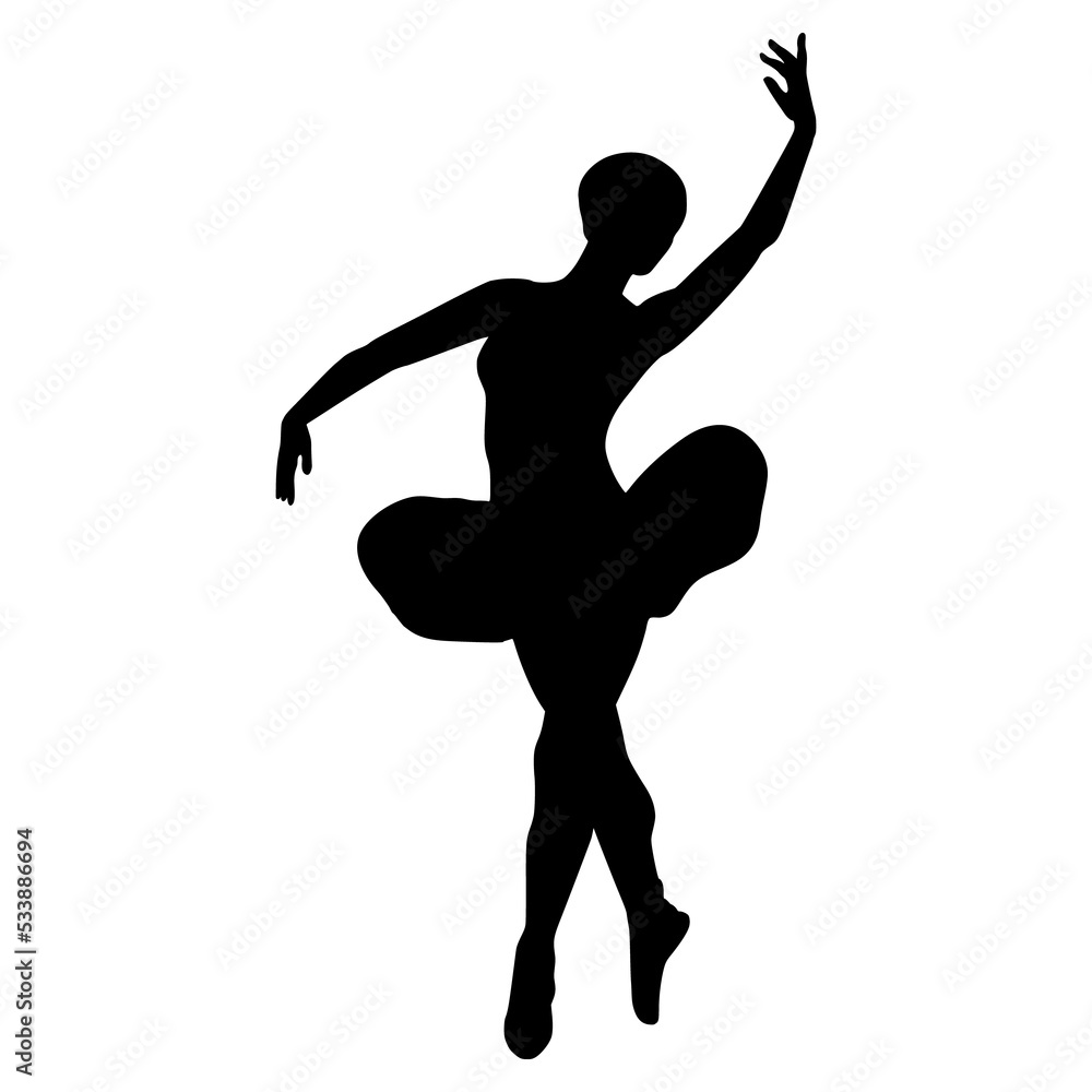 Silueta aislada de joven bailarina de ballet clásico Stock-Illustration ...