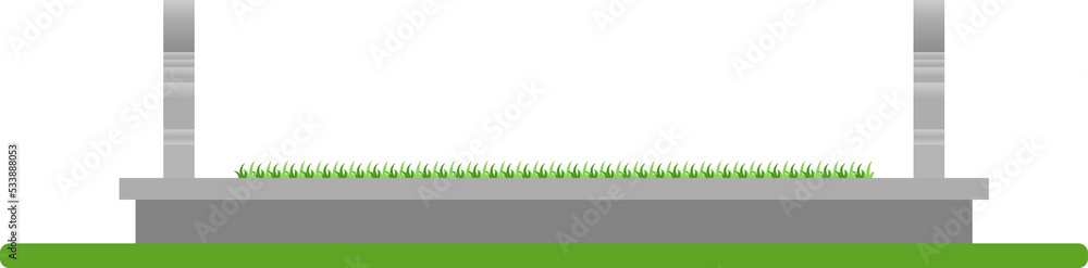 Moslem islamic graves on grass with stone frames and fitted with two ...