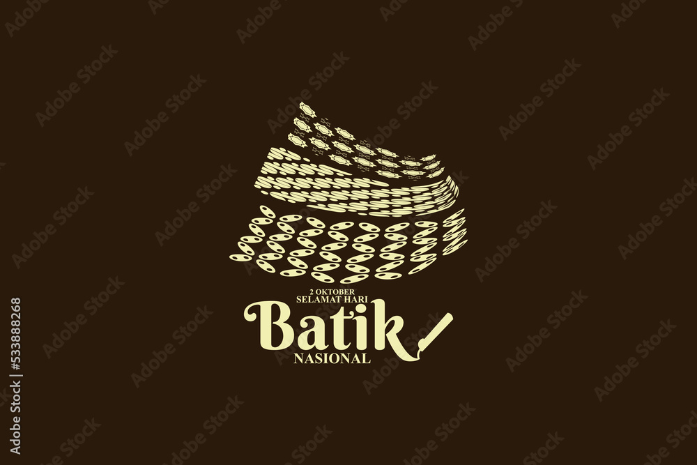 Indonesian Holiday Batik Day Illustration.Translation: October 02 ...