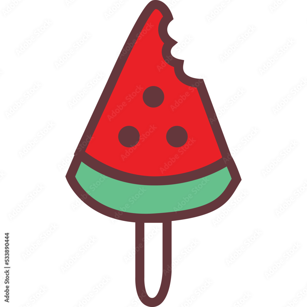 ice cream watermelon stick. cute cartoon doodle ice cream. Stock Vector ...
