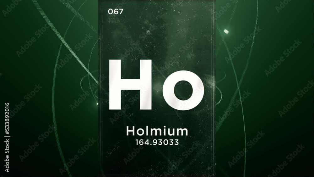 Holmium (Ho) symbol chemical element of the periodic table, 3D ...