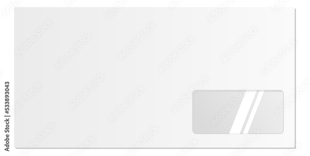 Envelope template. Realistic blank paper with plastic window Stock ...