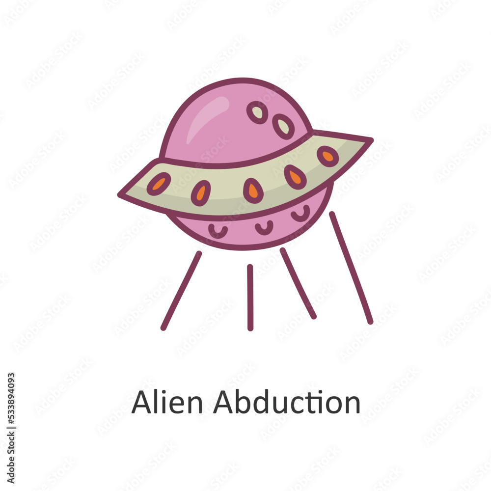 Alien Abduction Vector Filled outline Icon Design illustration. Space ...