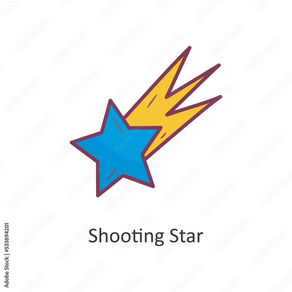 Shooting Star Vector Filled outline Icon Design illustration. Space ...