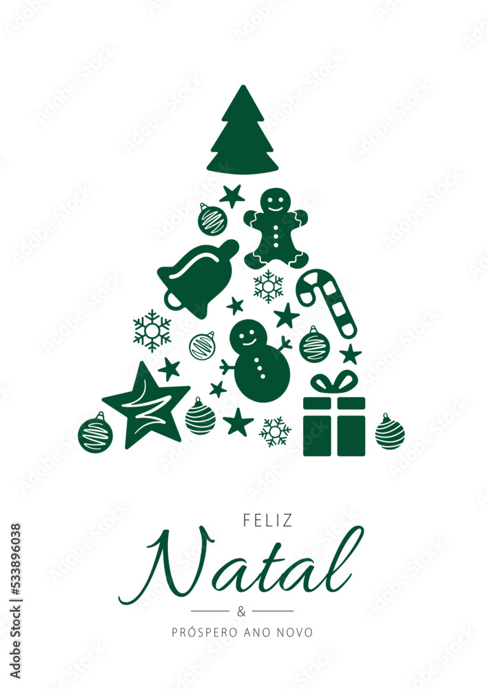 Portuguese text: Feliz Natal e próspero ano novo. Merry Christmas and ...