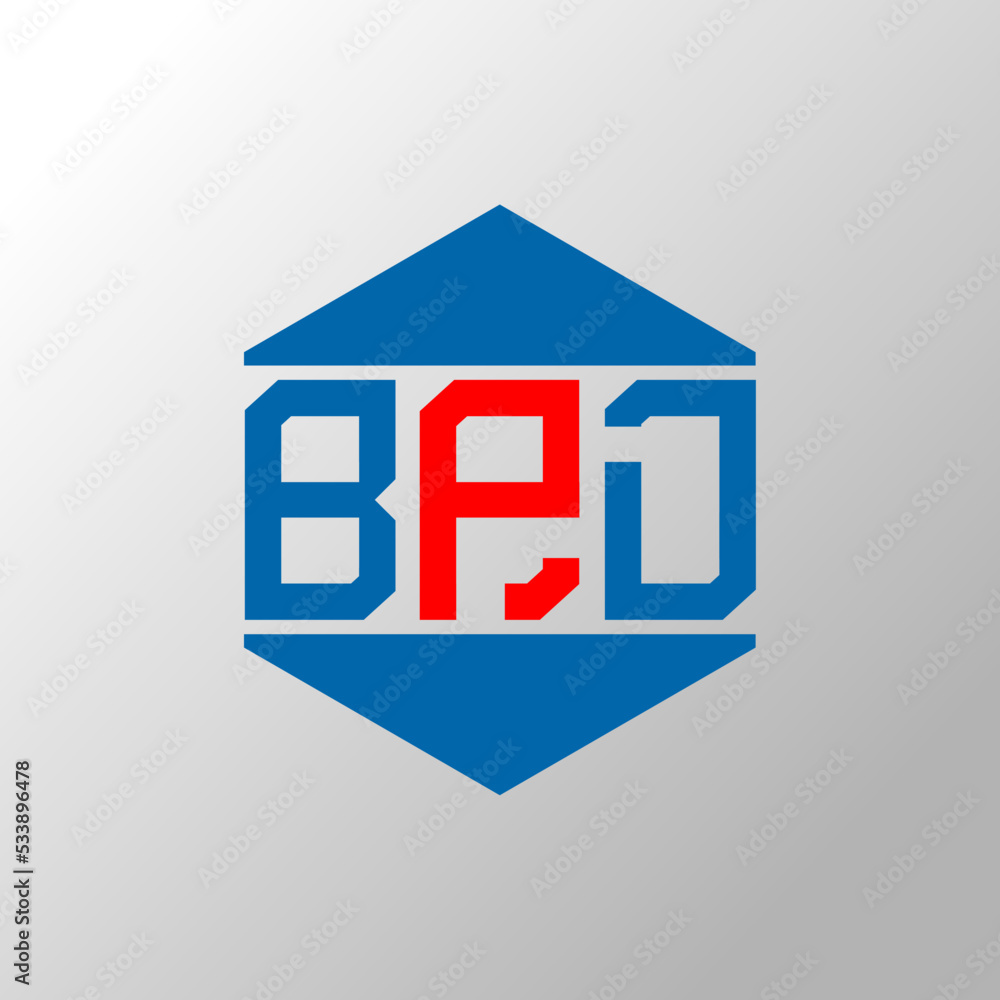 BPD hexagon vector logo template on white background. BPD polygon logo ...