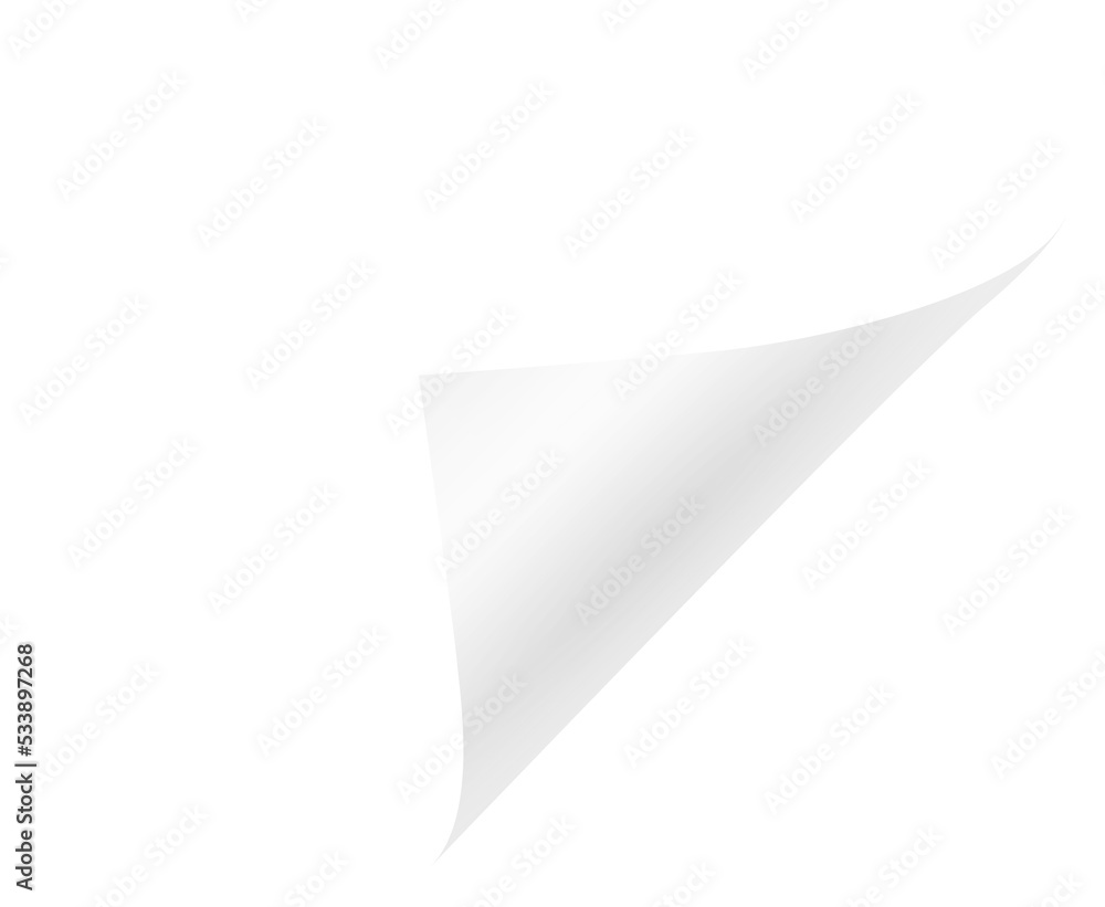 Peeling corner. Curled edge mockup. Paper fold Stock Illustration ...