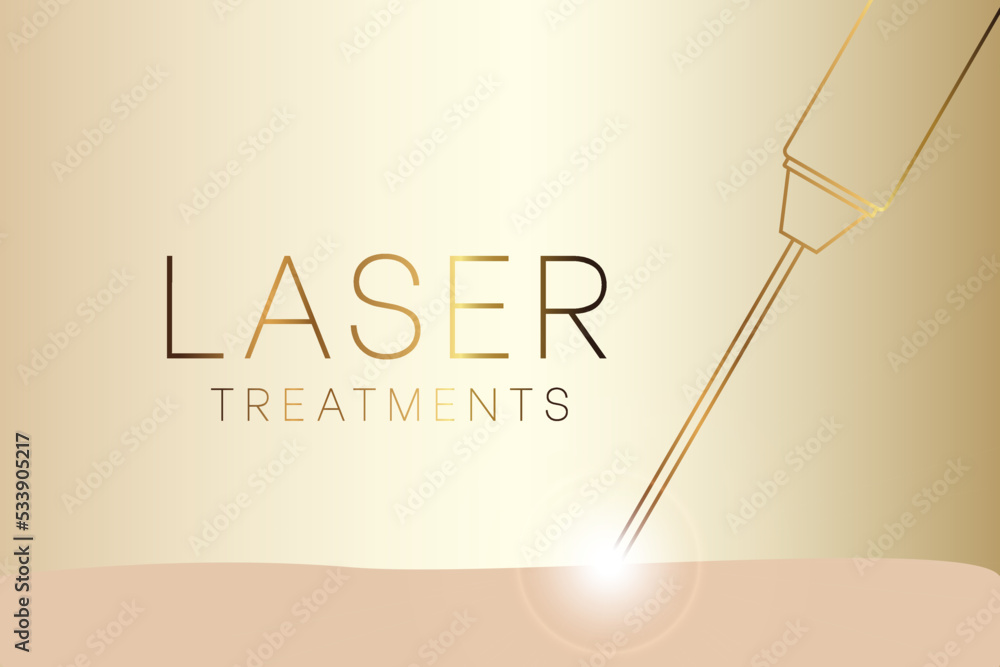 Laser Treatments Elegant Gold Background Banner Design Stock Vector ...