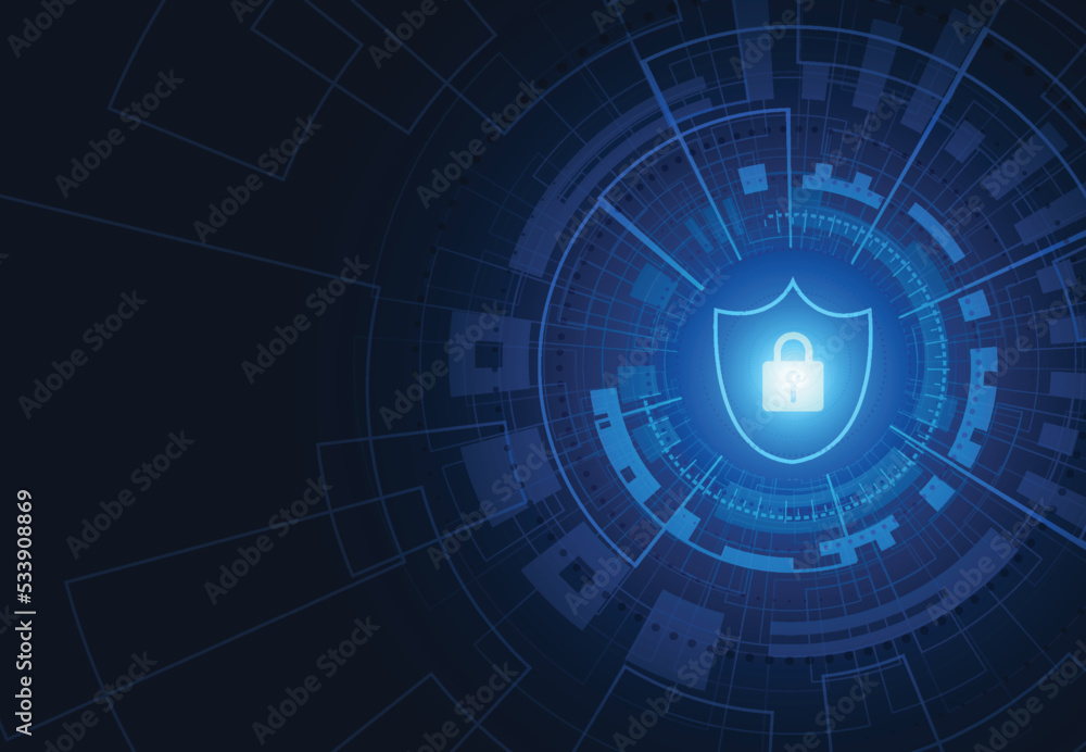Premium security cyber digital concept. Abstract technology background ...