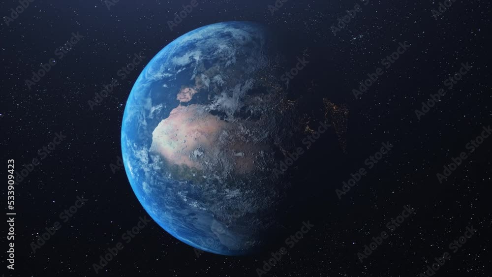 Realistic CGI footage of the planet earth seen from space in 4K Stock ...