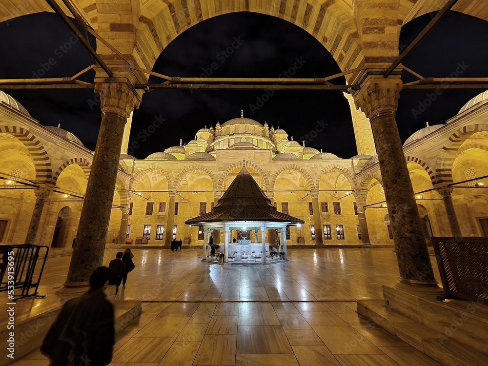 Istanbul, Turkey - 9 22 2019: Front shot of Fatih mosque in Istanbul ...