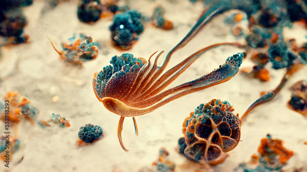 Microbiology Organism Bacterium Biology Cells Floating Scientific ...