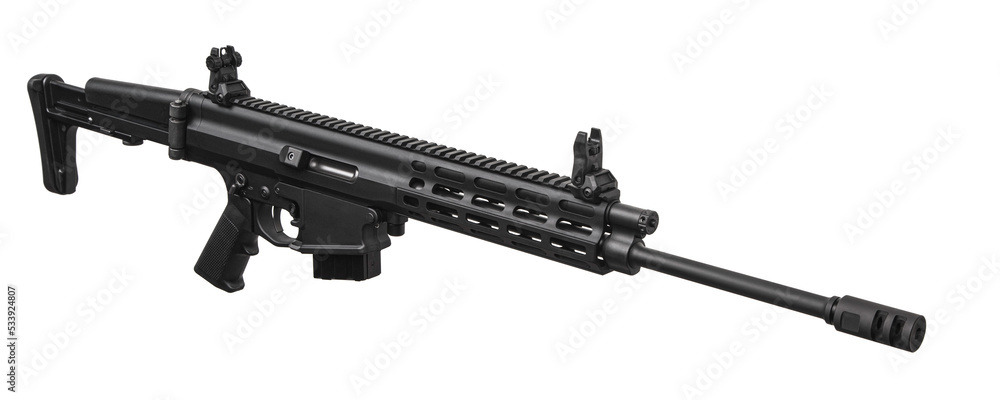 Modern automatic rifle isolated on white. Weapons for police, special ...
