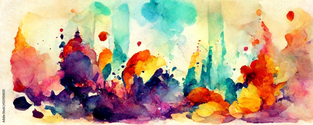 Abstract watercolor background. Colorful watercolor painting with brush ...