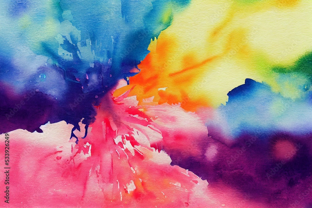 Abstract watercolor background. Colorful watercolor painting with brush ...