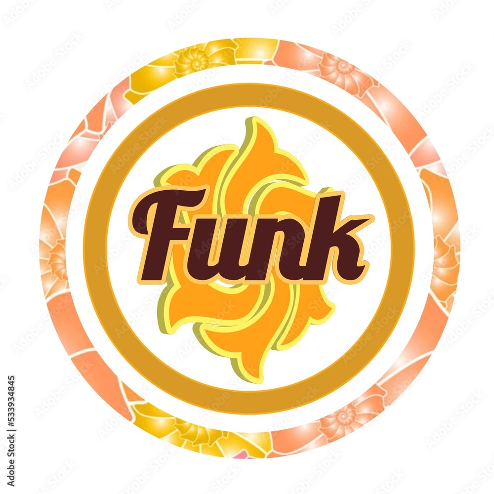 Funk logo, retro 70's style with colours from the soul funk era Stock ...