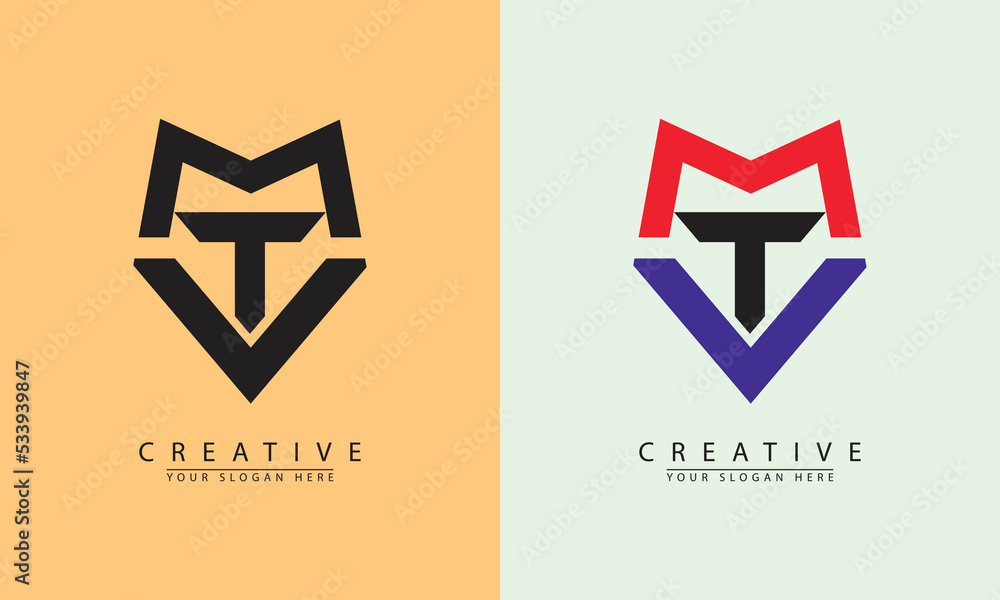 abstract letter t m v logo icon Stock Vector | Adobe Stock