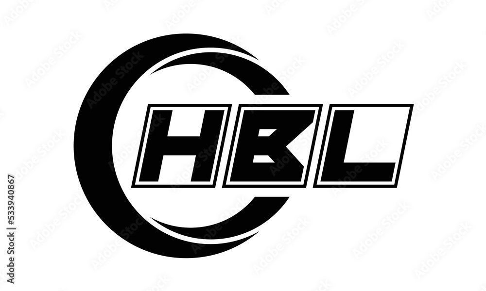 Vetor de HBL three-letter circle logo design. custom font logo vector ...