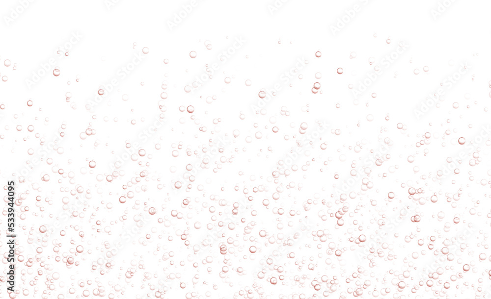 Underwater fizzing bubbles, soda or champagne carbonated drink, red ...