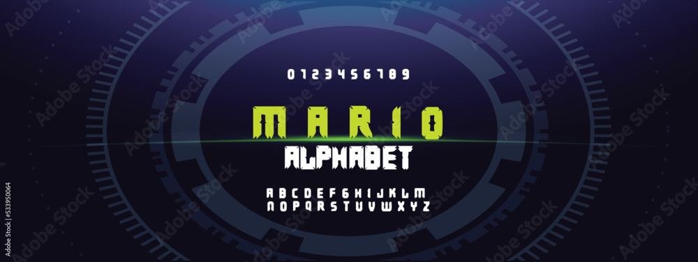 MARIO modern, luxury and tech alphabets letter set design. amazing ...