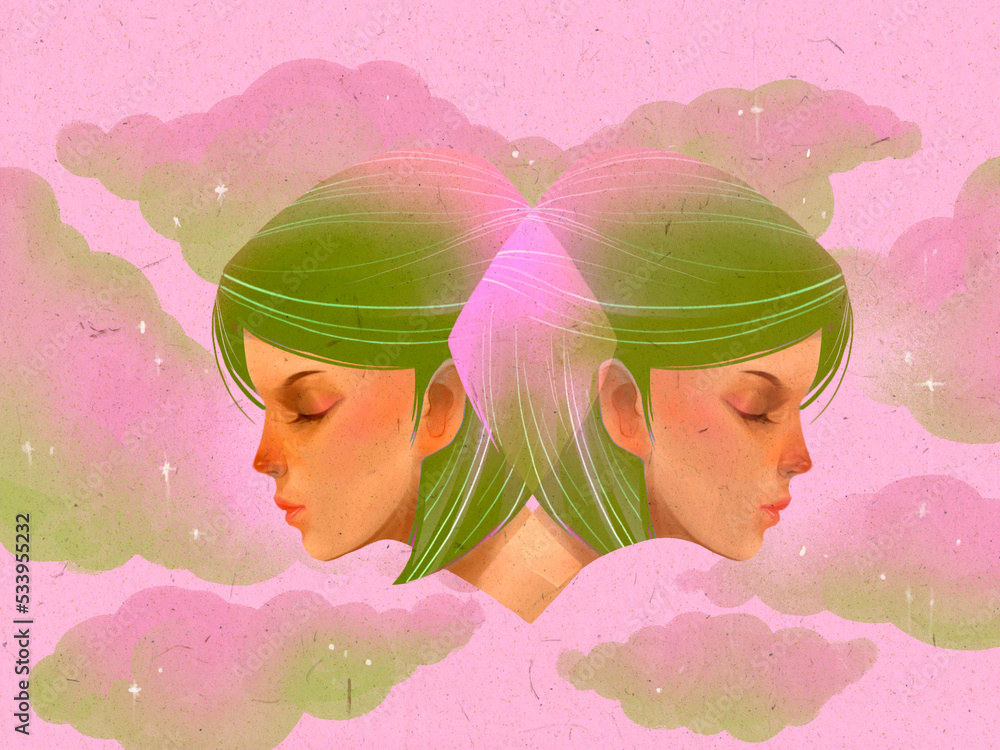 Mirrored women representing self reflection and personal growth ...