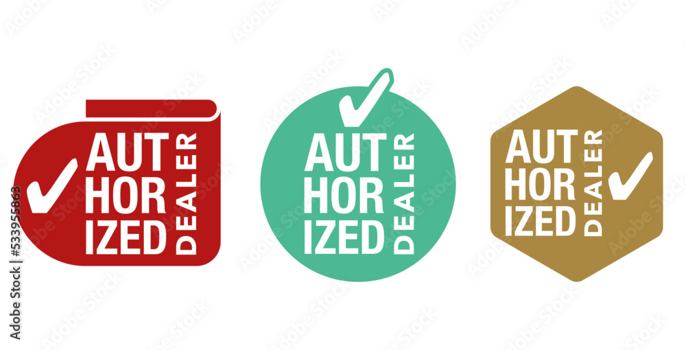 Authorized dealer stamps with check mark Stock Vector | Adobe Stock